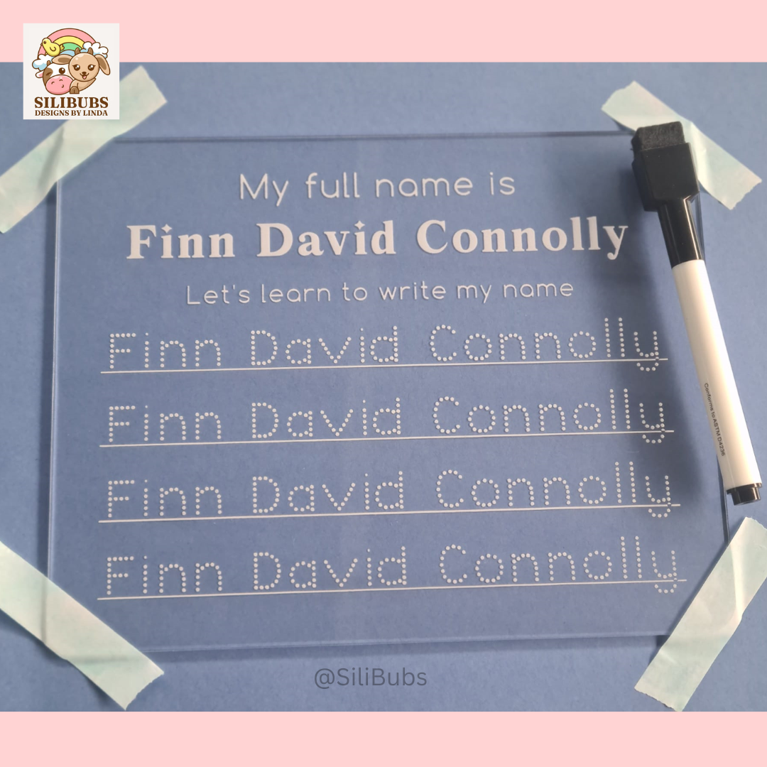 Personalised Writing Board- "Let's learn to write my name" – SiliBubs